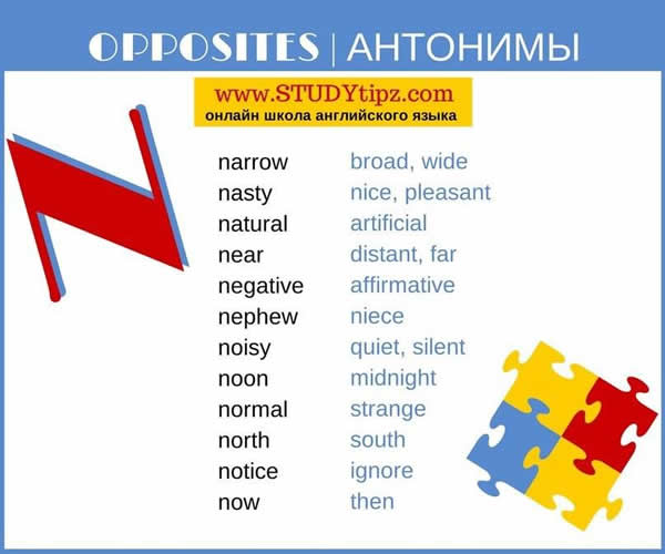 Detailed Opposite List – Materials For Learning English