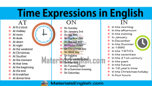 Time Expressions in English – Materials For Learning English