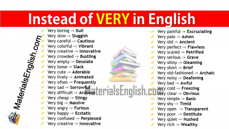 Instead of VERY in English – Materials For Learning English